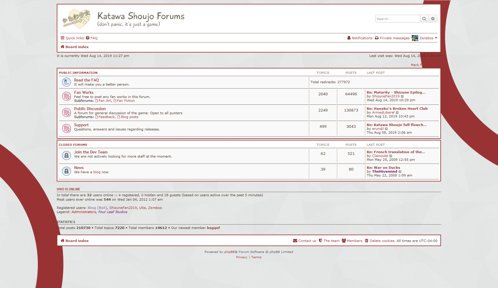 ModernRenai | A UserCSS theme for the Katawa Shoujo forums on the Ren’Ai.